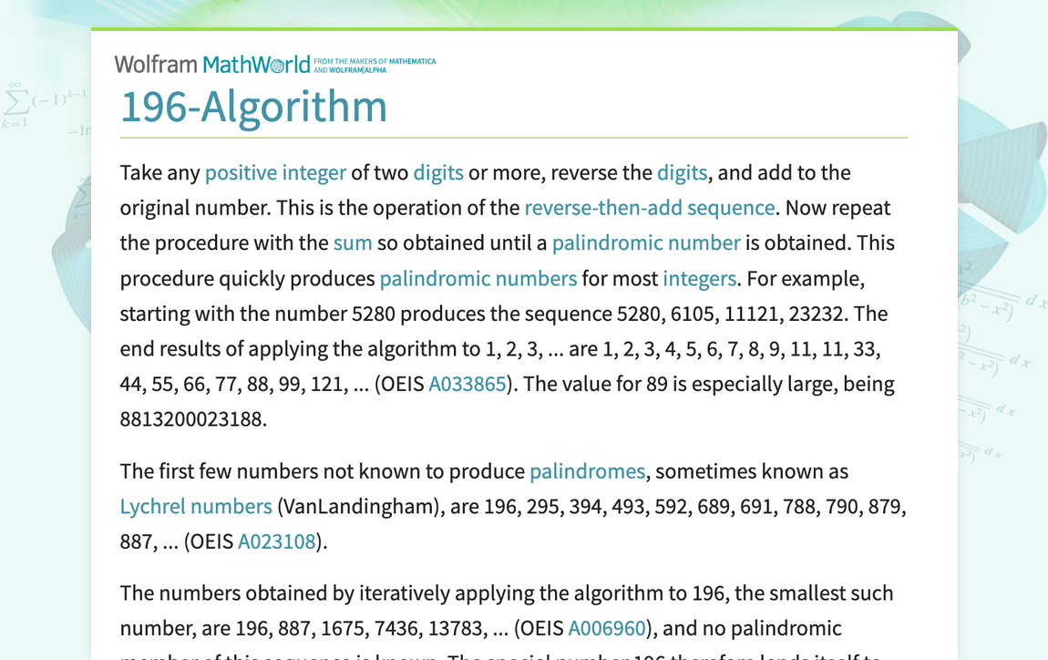 196-Algorithm -- from Wolfram MathWorld