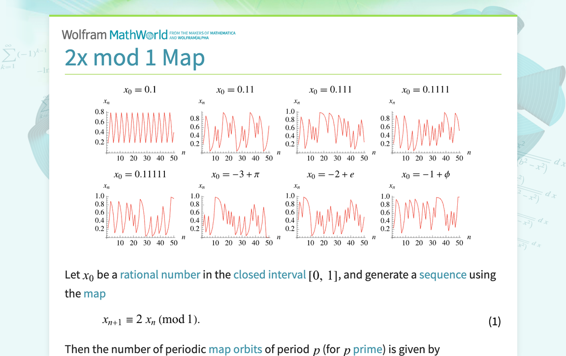2x mod 1 Map -- from Wolfram MathWorld