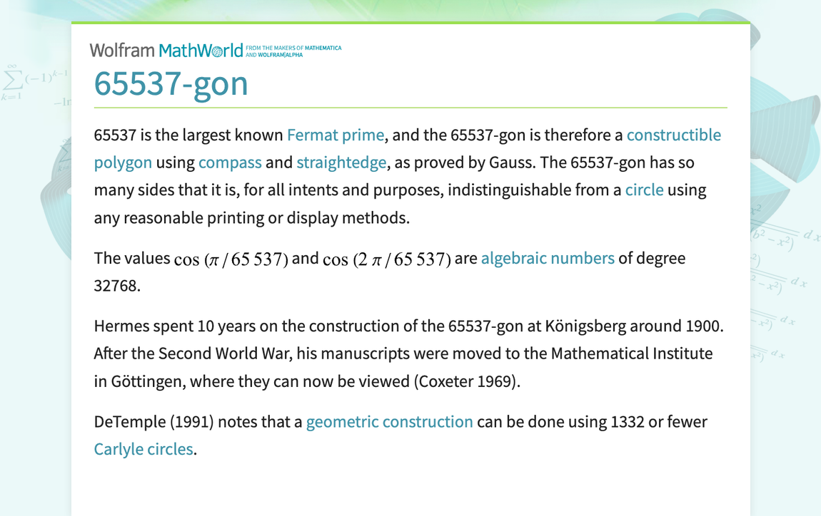 65537-gon -- from Wolfram MathWorld