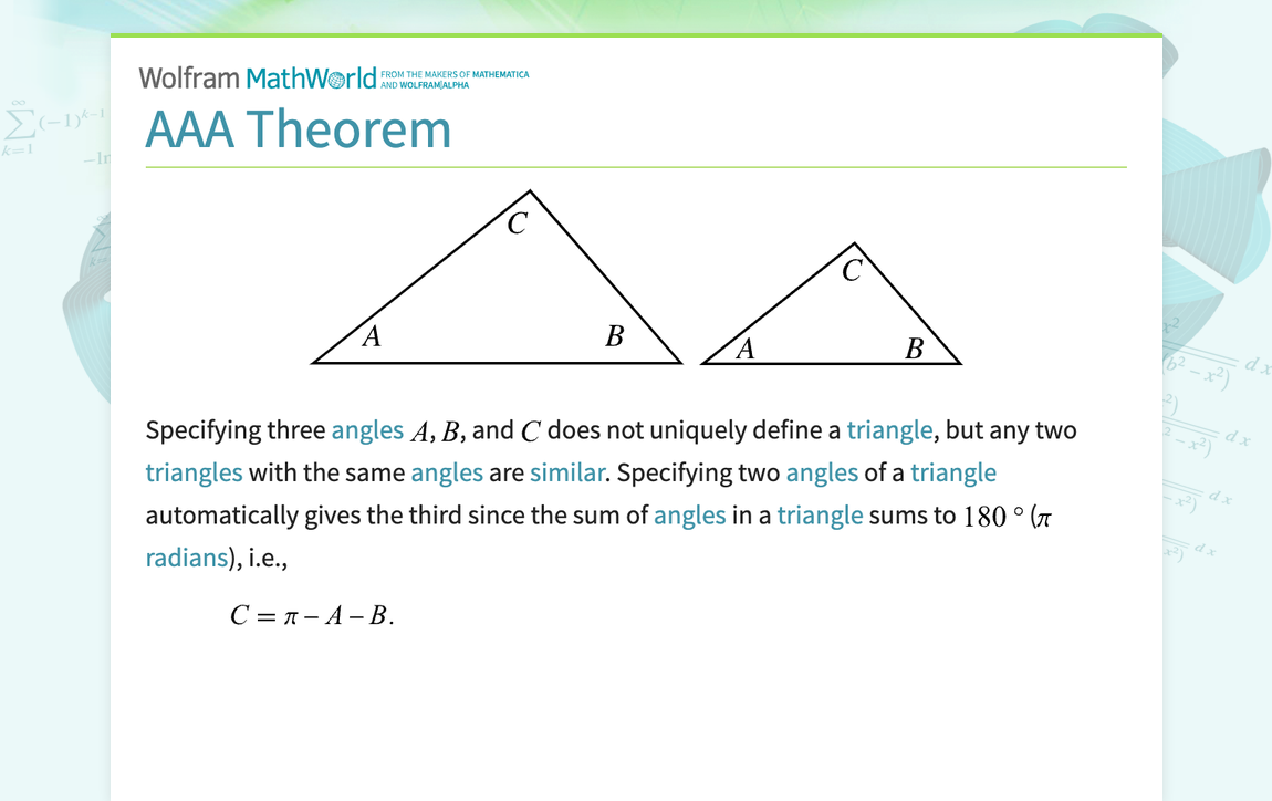 AAA Theorem -- from Wolfram MathWorld