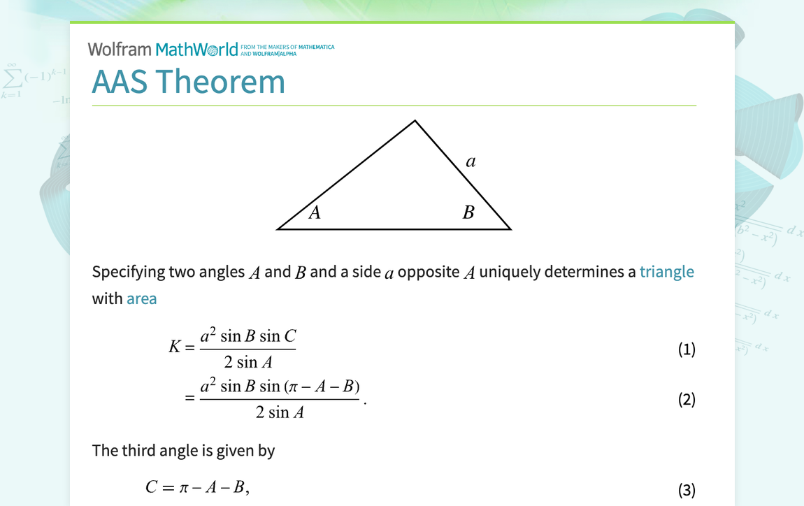 AAS Theorem -- from Wolfram MathWorld