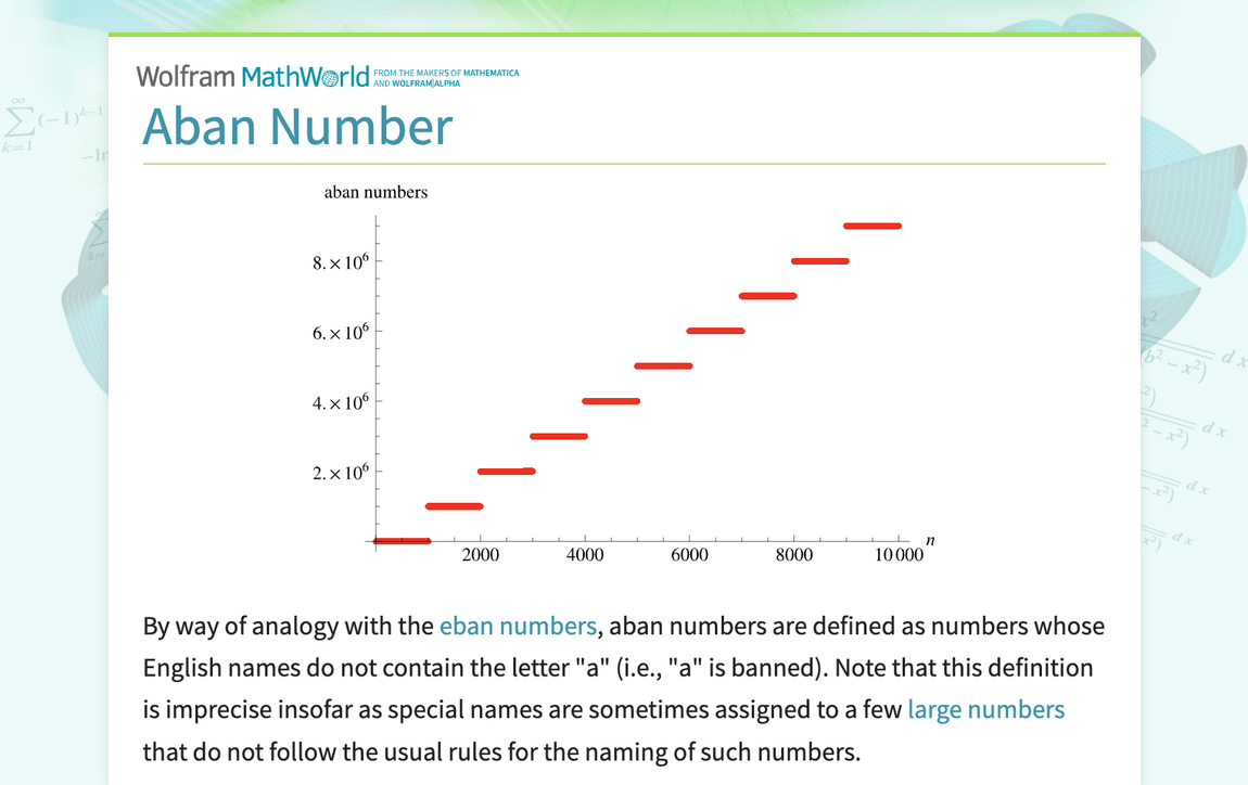 Aban Number -- from Wolfram MathWorld