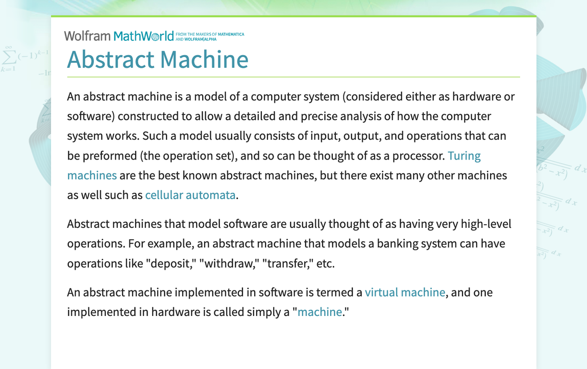 Abstract Machine -- from Wolfram MathWorld