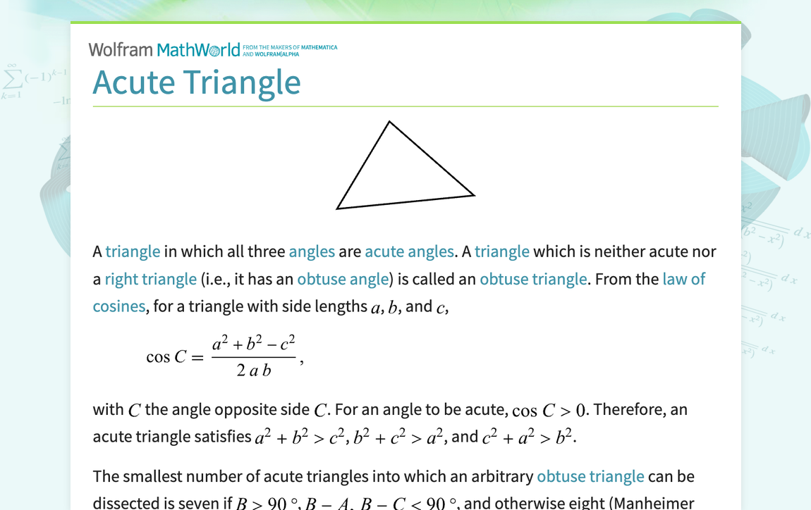 What Is An Acute Triangle Lesson Explainer: Pythagorean Inequality