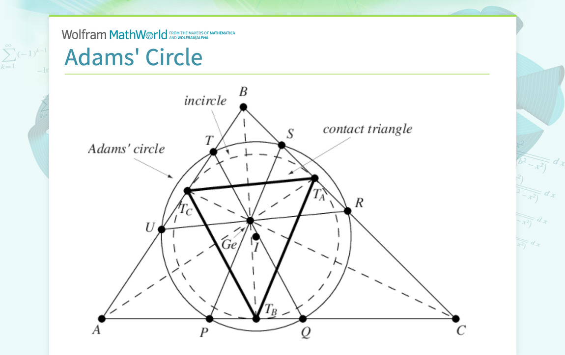 Adams' Circle -- from Wolfram MathWorld