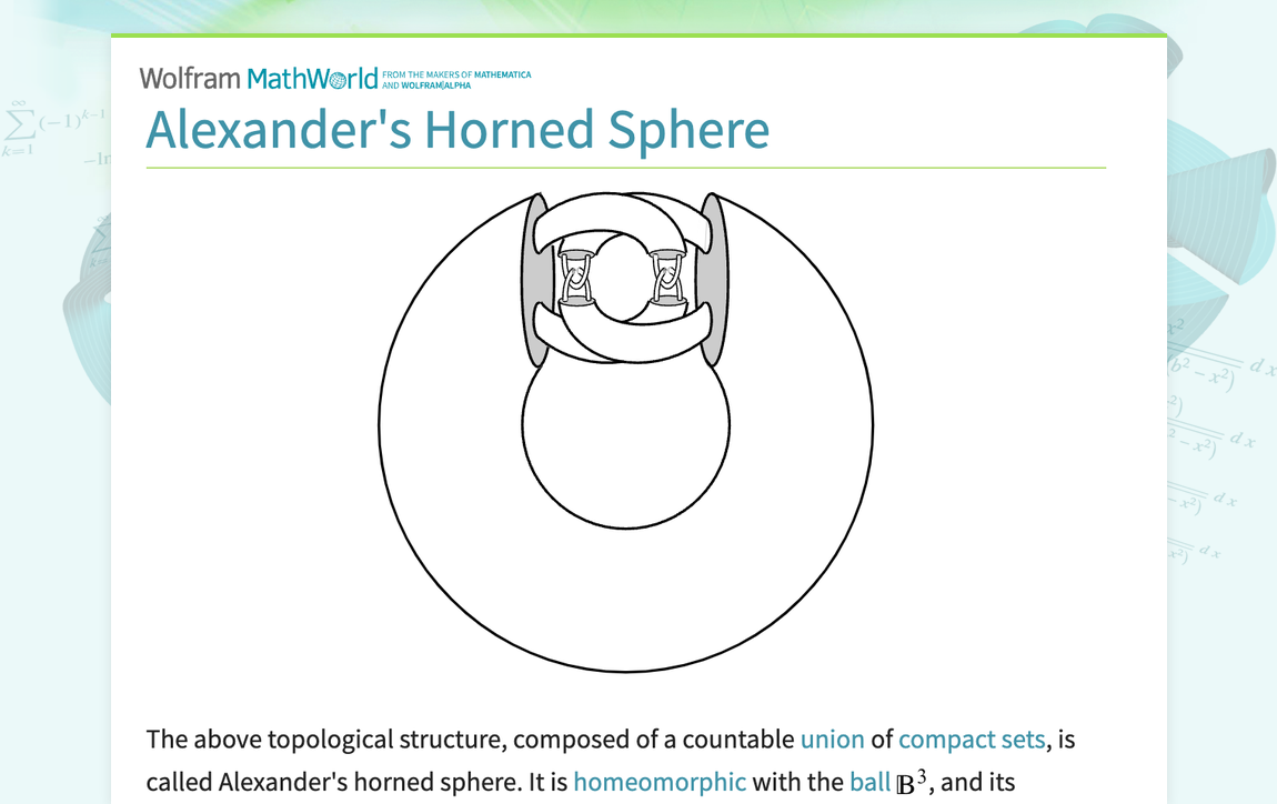 Alexander's Horned Sphere -- from Wolfram MathWorld