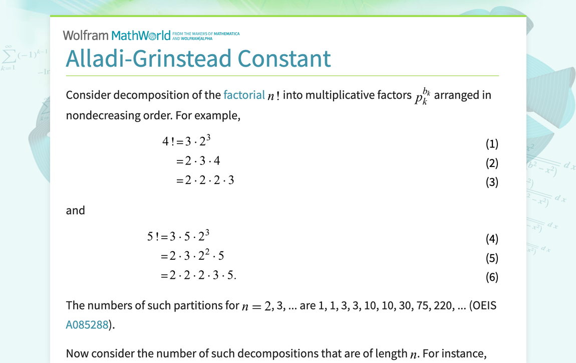 Alladi-Grinstead Constant -- from Wolfram MathWorld