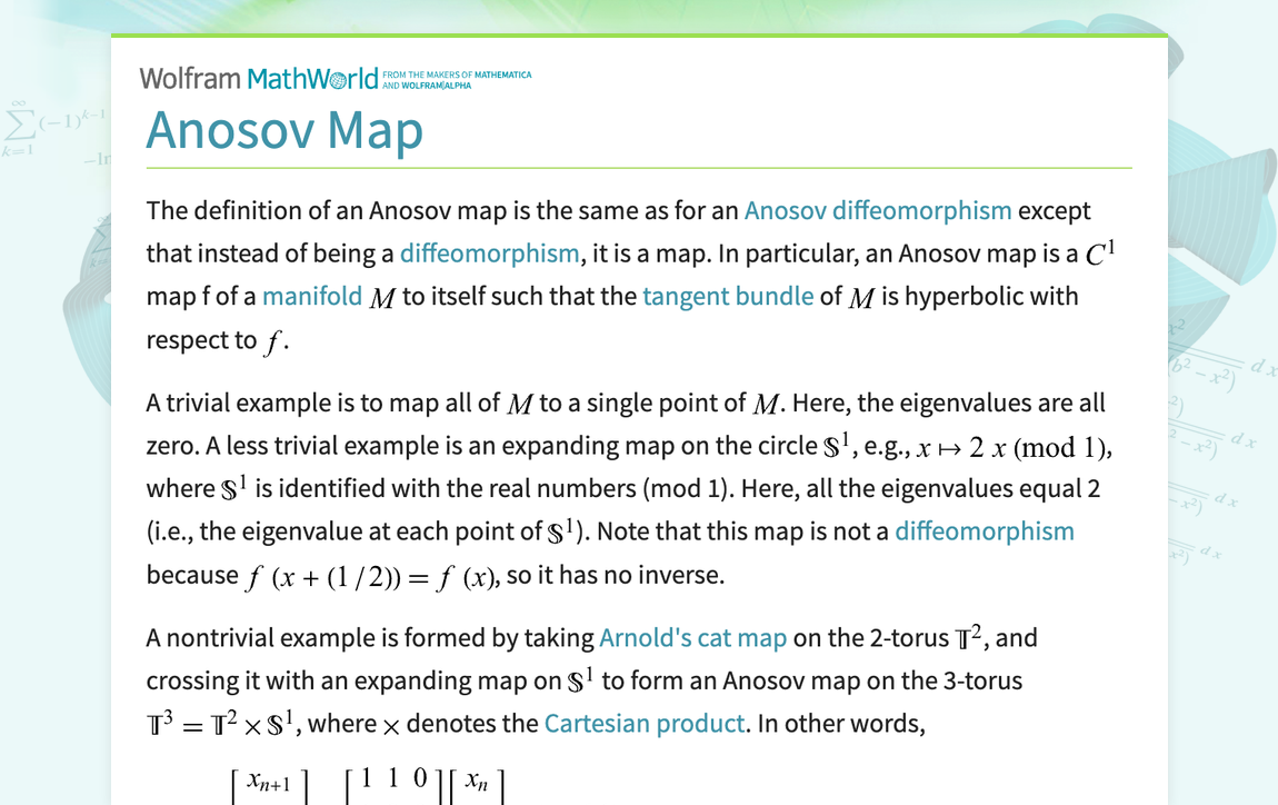 Anosov Map -- from Wolfram MathWorld
