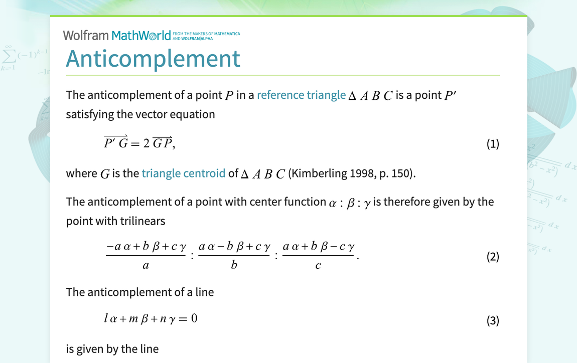 Anticomplement -- from Wolfram MathWorld