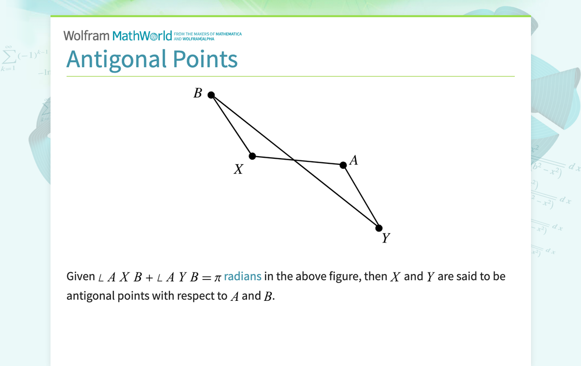Antigonal Points -- from Wolfram MathWorld