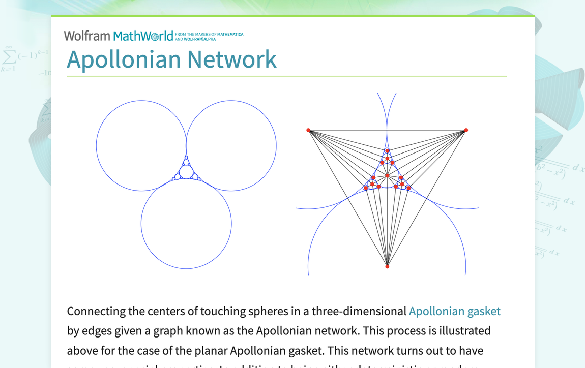 Apollonian Network -- from Wolfram MathWorld