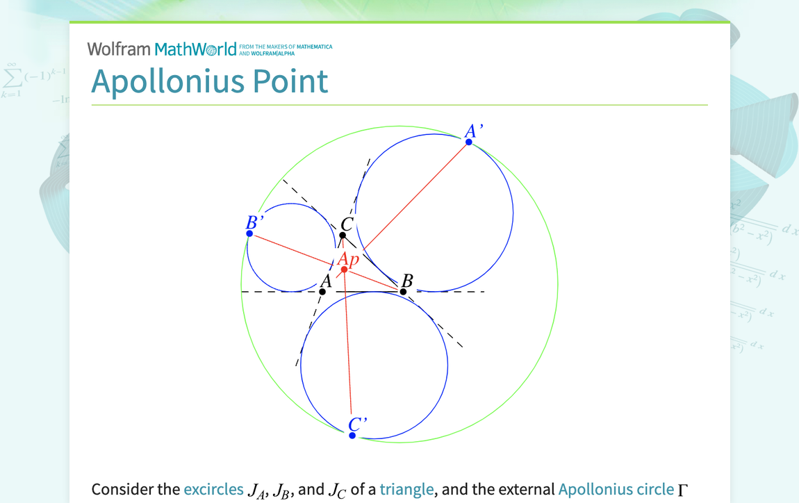 Apollonius Point -- from Wolfram MathWorld
