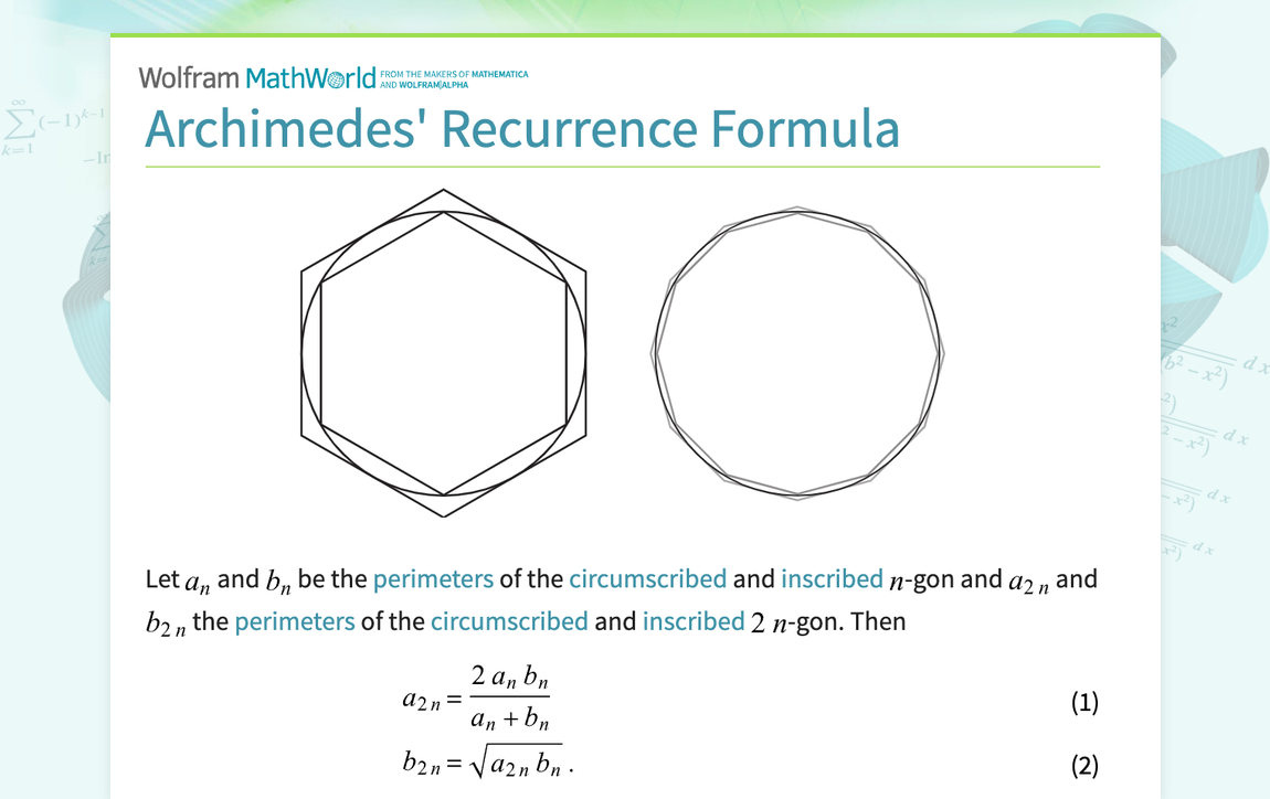 Archimedes Formula
