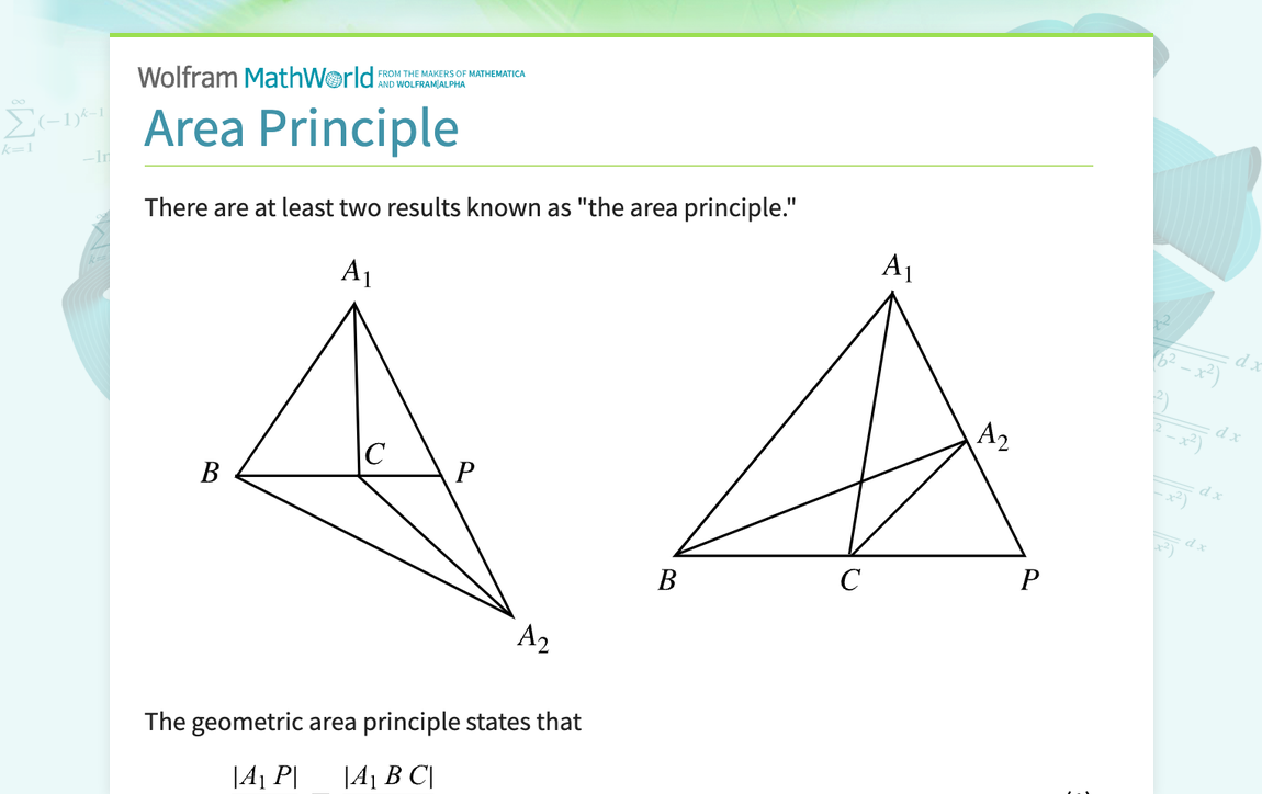 Area Principle -- from Wolfram MathWorld