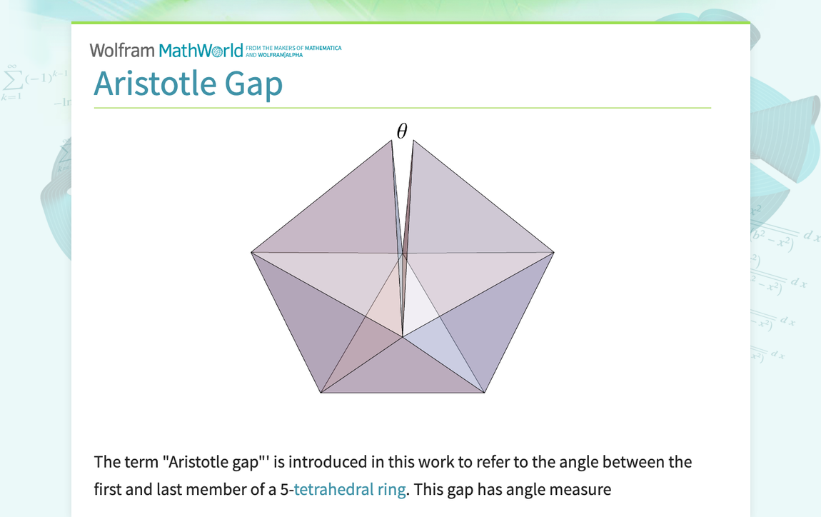 Aristotle Gap -- from Wolfram MathWorld