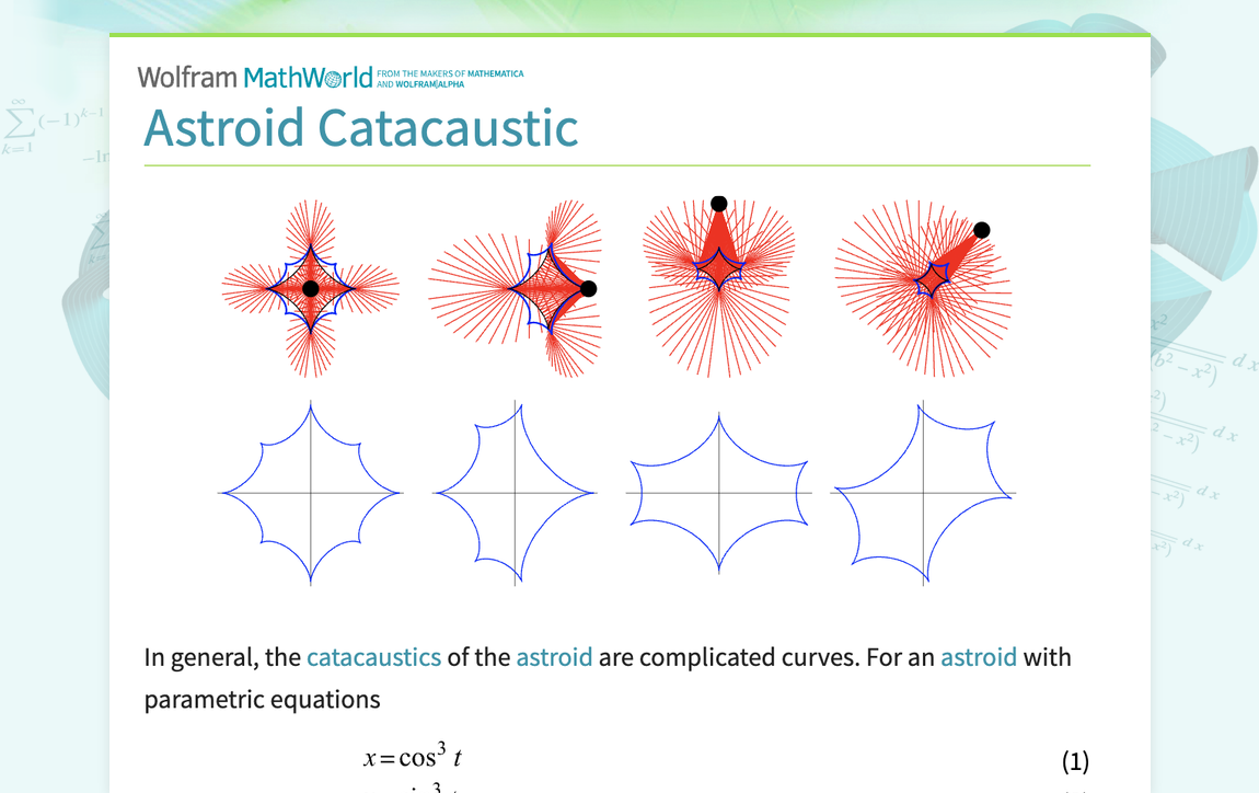 Astroid Catacaustic -- from Wolfram MathWorld
