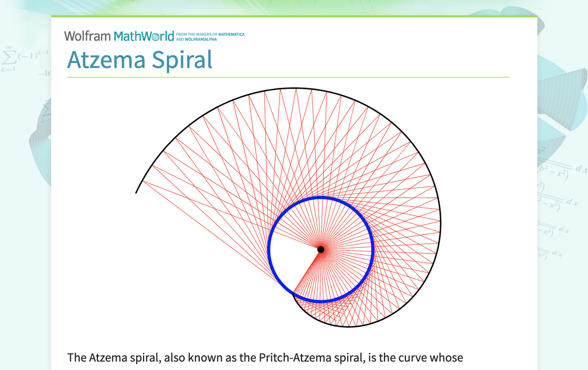 Atzema Spiral -- from Wolfram MathWorld