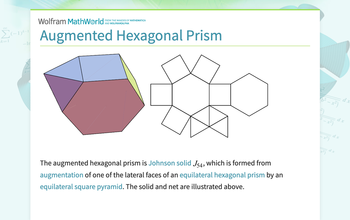 Augmented Hexagonal Prism -- from Wolfram MathWorld