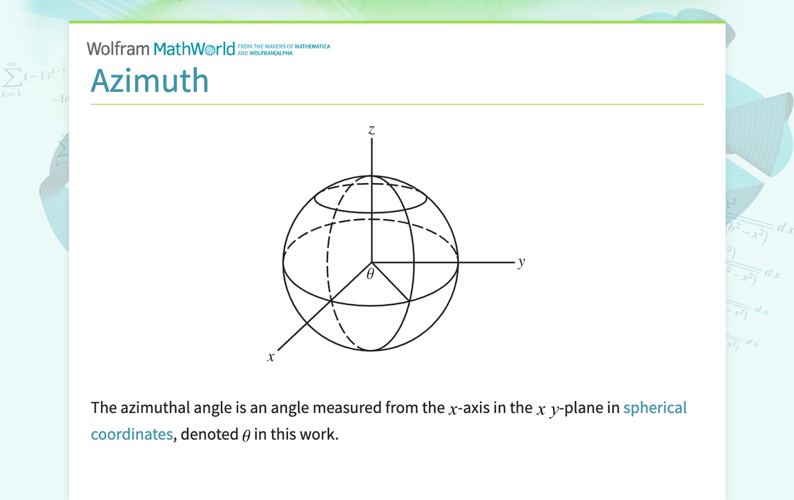 Azimuth -- from Wolfram MathWorld