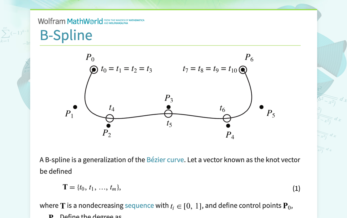 B-Spline -- from Wolfram MathWorld