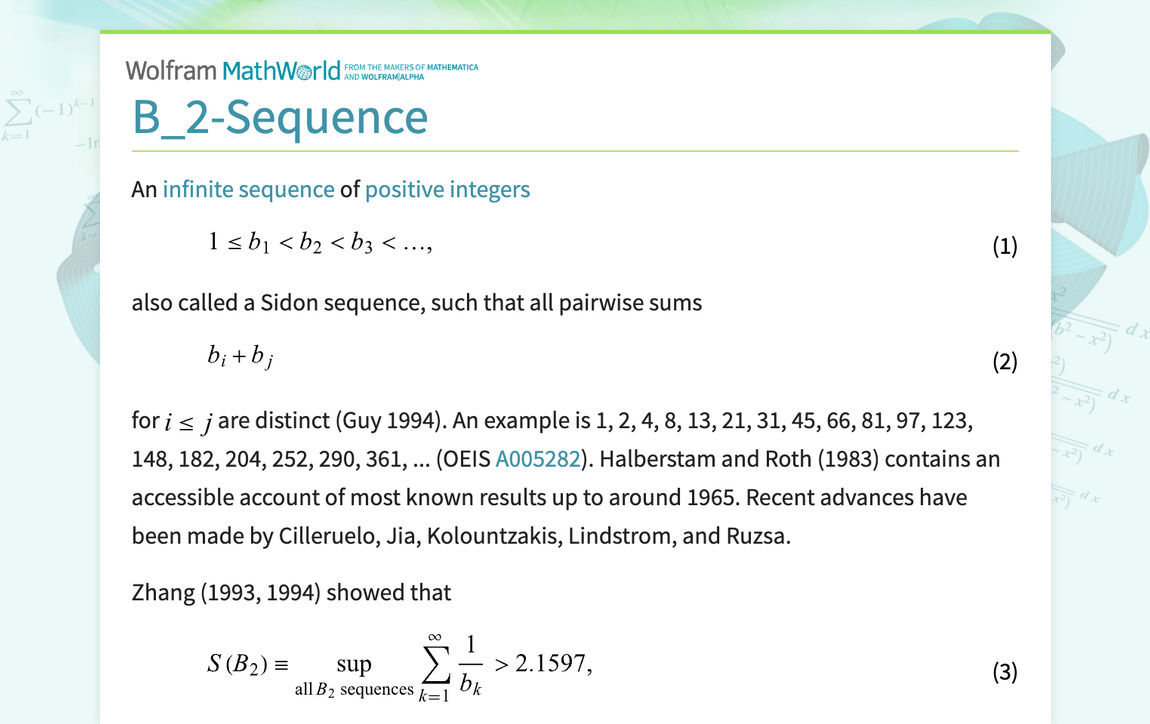 B_2-Sequence -- from Wolfram MathWorld