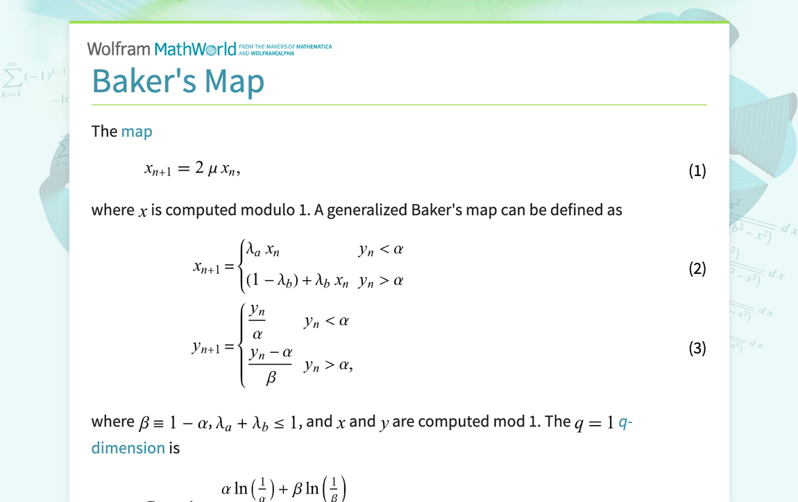 Baker's Map -- from Wolfram MathWorld