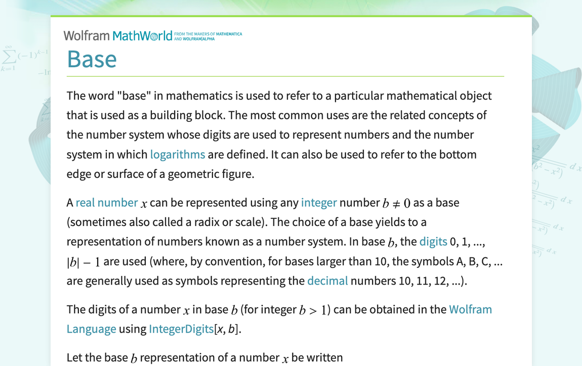 Base -- from Wolfram MathWorld