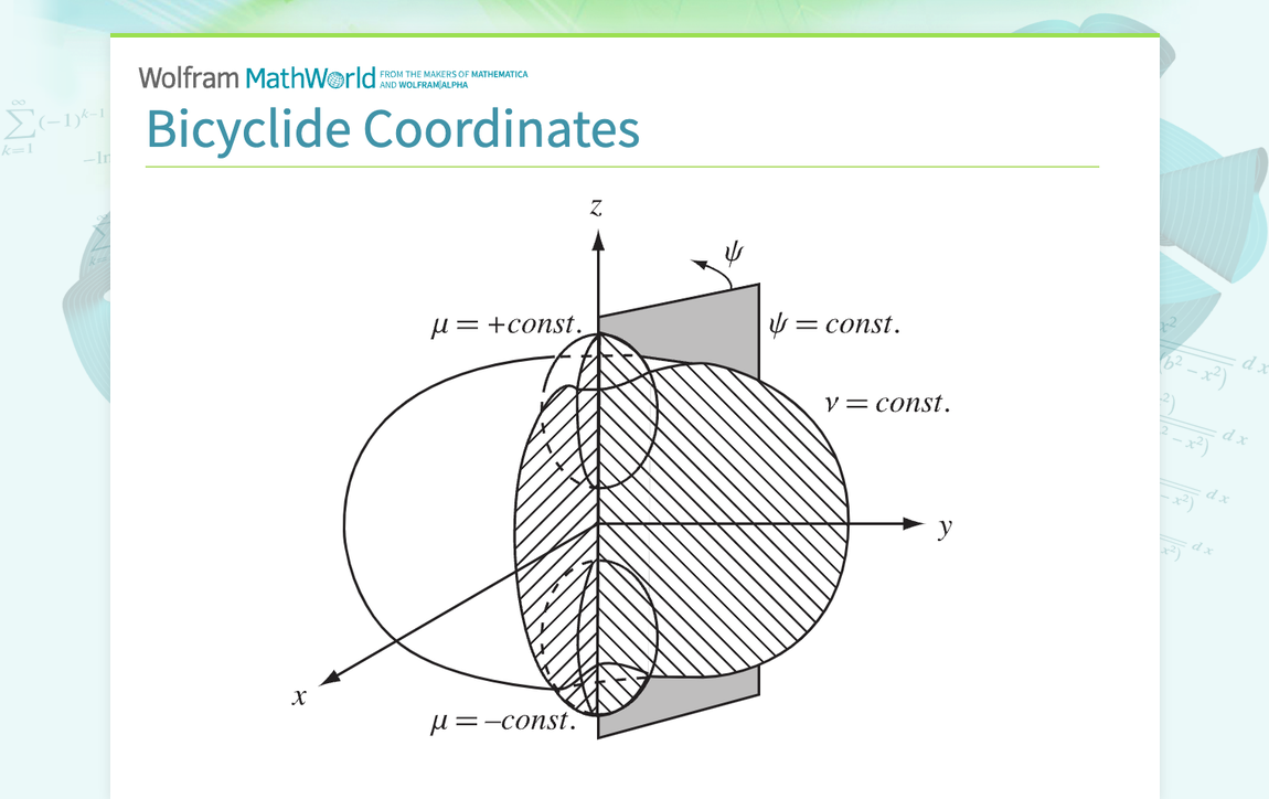 Bicyclide Coordinates -- from Wolfram MathWorld