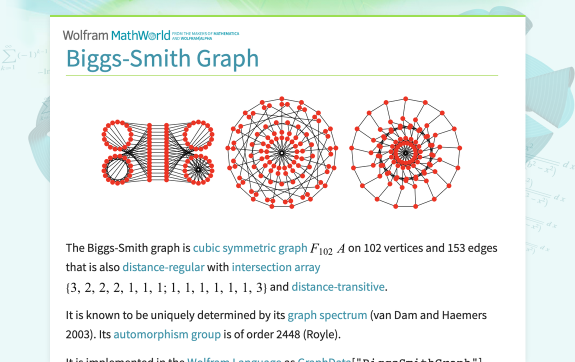 Biggs-Smith Graph -- from Wolfram MathWorld