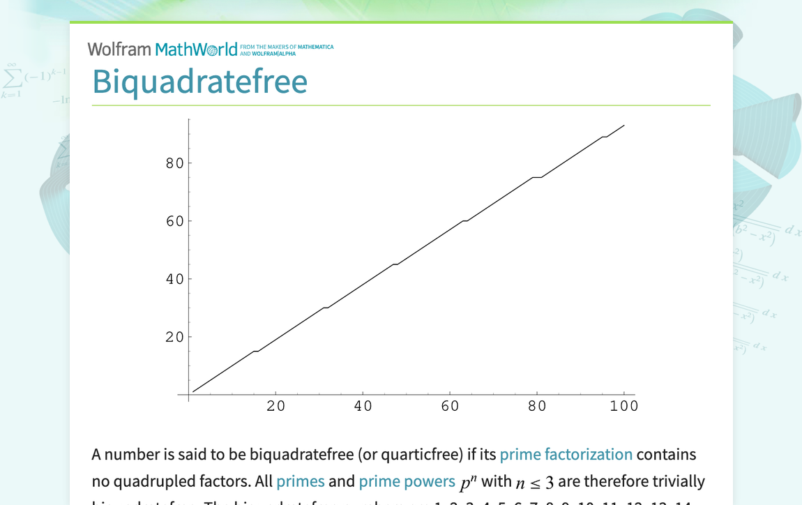 Biquadratefree -- from Wolfram MathWorld