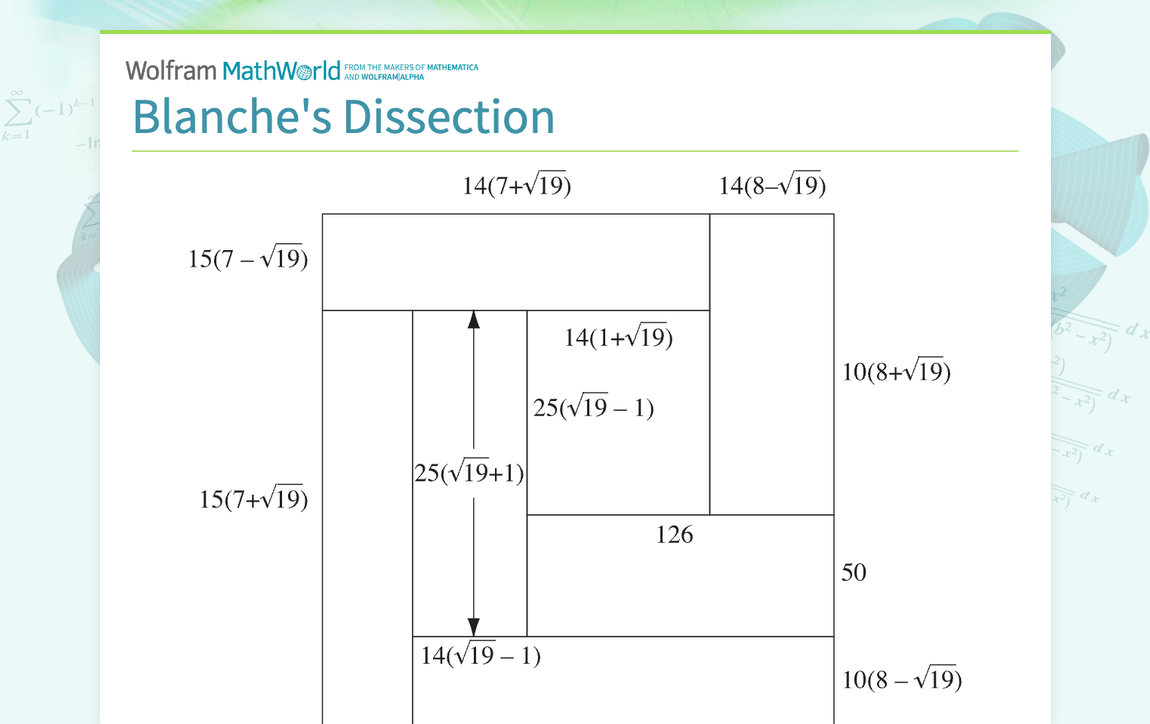 Blanche's Dissection -- from Wolfram MathWorld