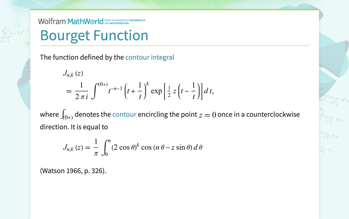 Bourget Function -- from Wolfram MathWorld