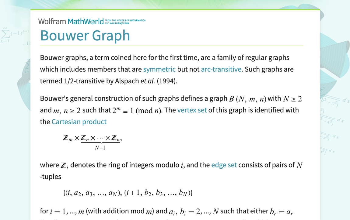 Bouwer Graph -- from Wolfram MathWorld