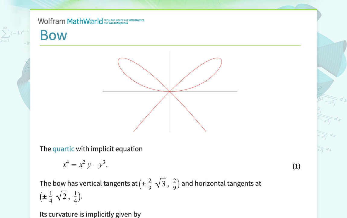 Bow -- from Wolfram MathWorld