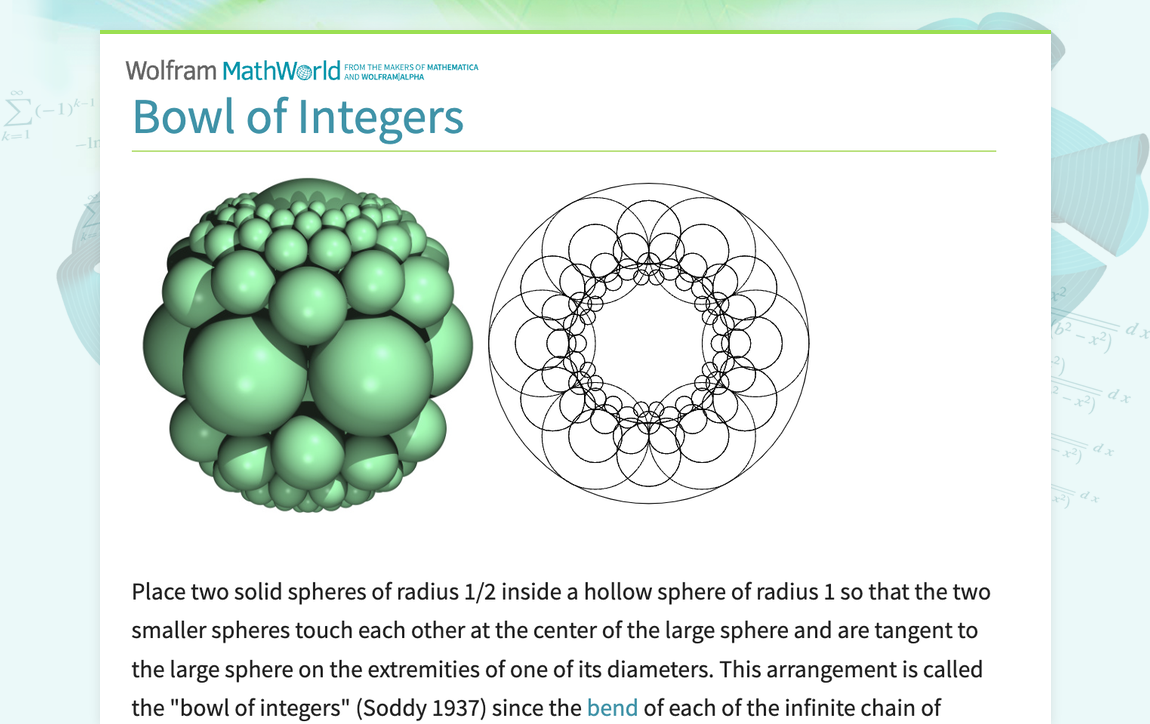 Bowl of Integers -- from Wolfram MathWorld