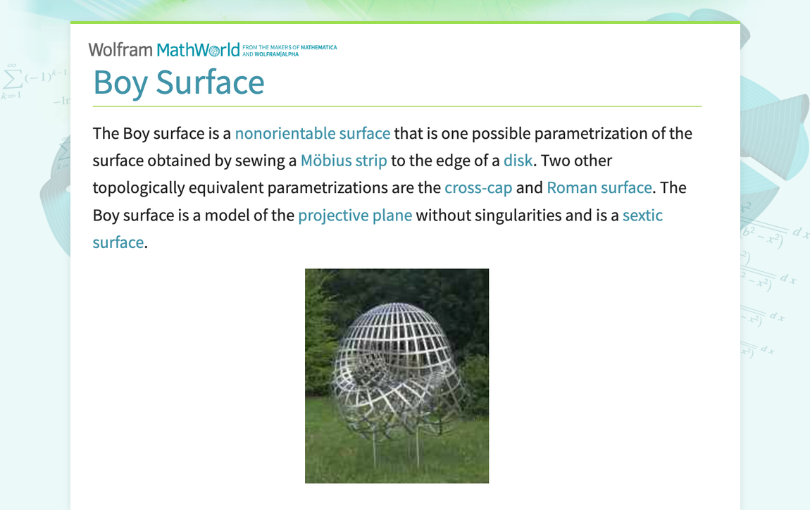 Boy Surface -- from Wolfram MathWorld