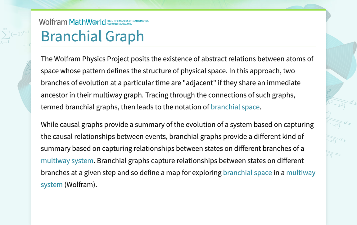 Branchial Graph -- from Wolfram MathWorld