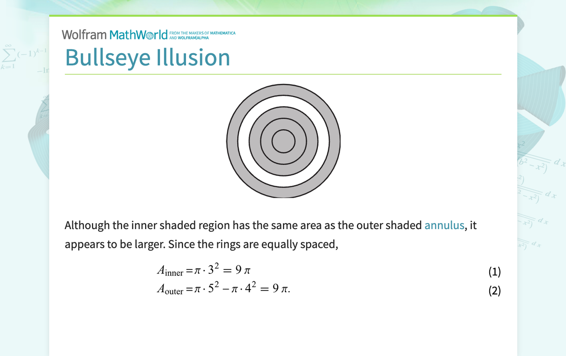 Bullseye Illusion -- from Wolfram MathWorld