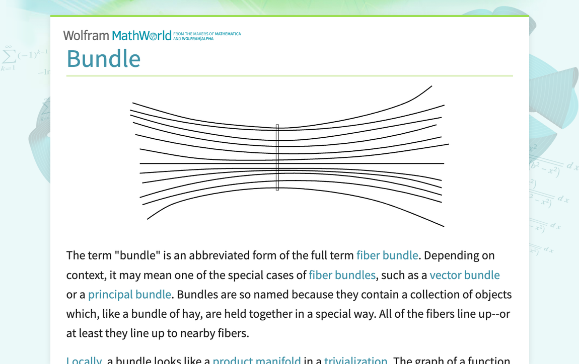 Bundle -- from Wolfram MathWorld