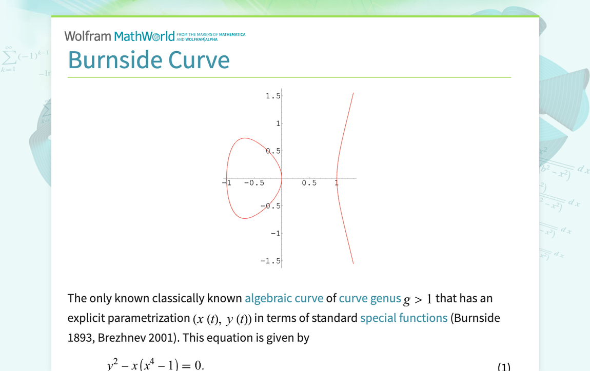 Burnside Curve -- from Wolfram MathWorld