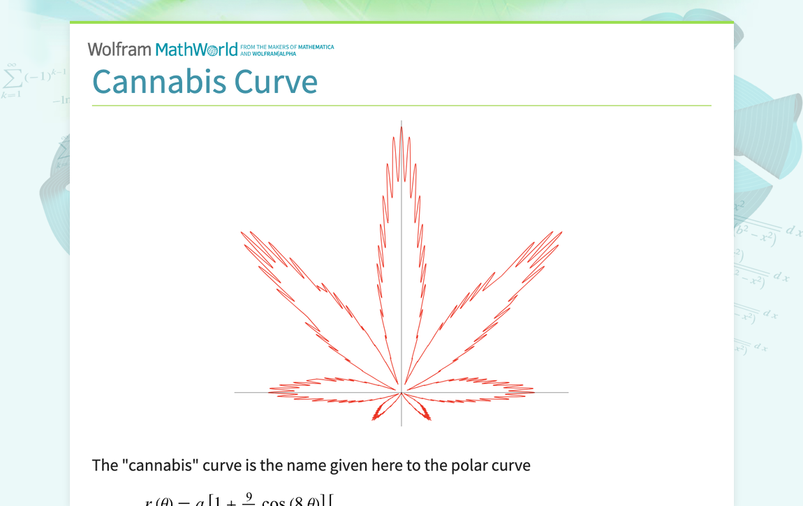 Cannabis Curve -- from Wolfram MathWorld