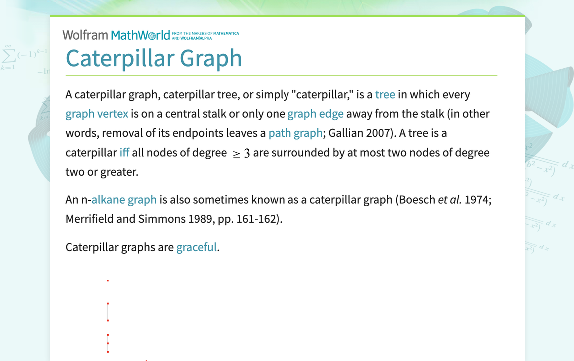 Caterpillar Graph -- from Wolfram MathWorld