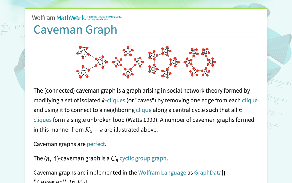 Caveman Graph -- from Wolfram MathWorld