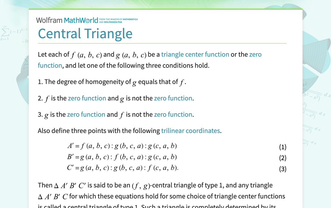 Central Triangle -- from Wolfram MathWorld