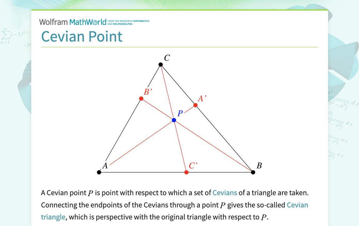 Cevian Point -- from Wolfram MathWorld