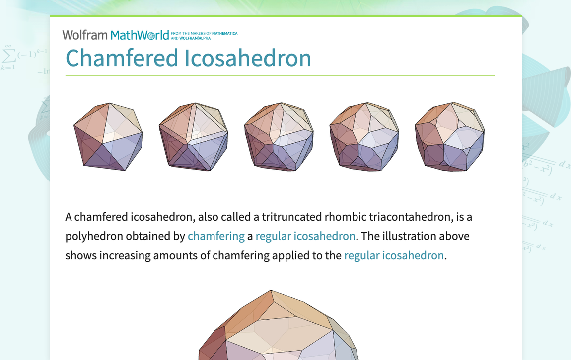 Chamfered Icosahedron -- from Wolfram MathWorld