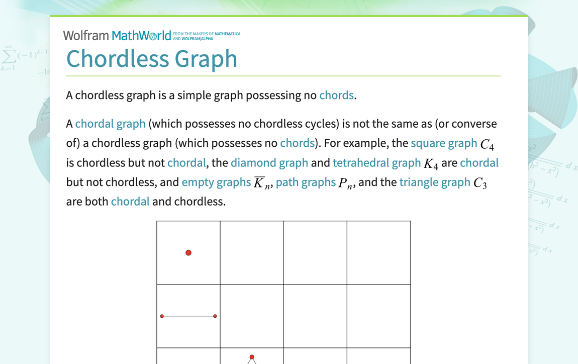Chordless Graph -- from Wolfram MathWorld