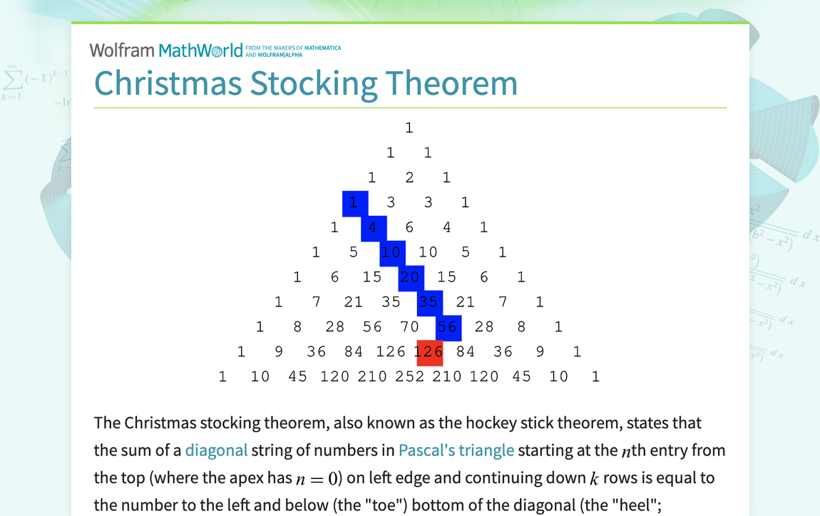 Christmas Stocking Theorem -- from Wolfram MathWorld