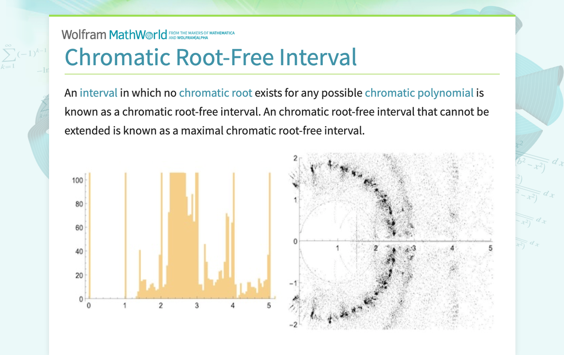 Chromatic Root-Free Interval -- from Wolfram MathWorld
