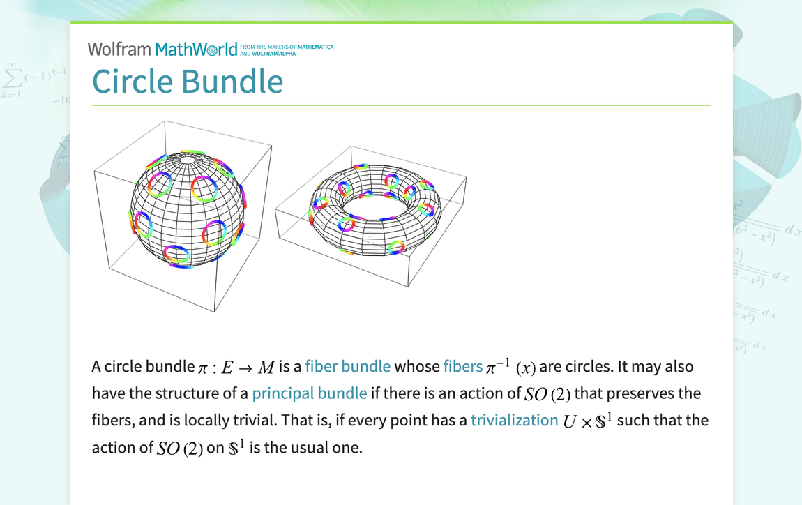 Circle Bundle -- from Wolfram MathWorld
